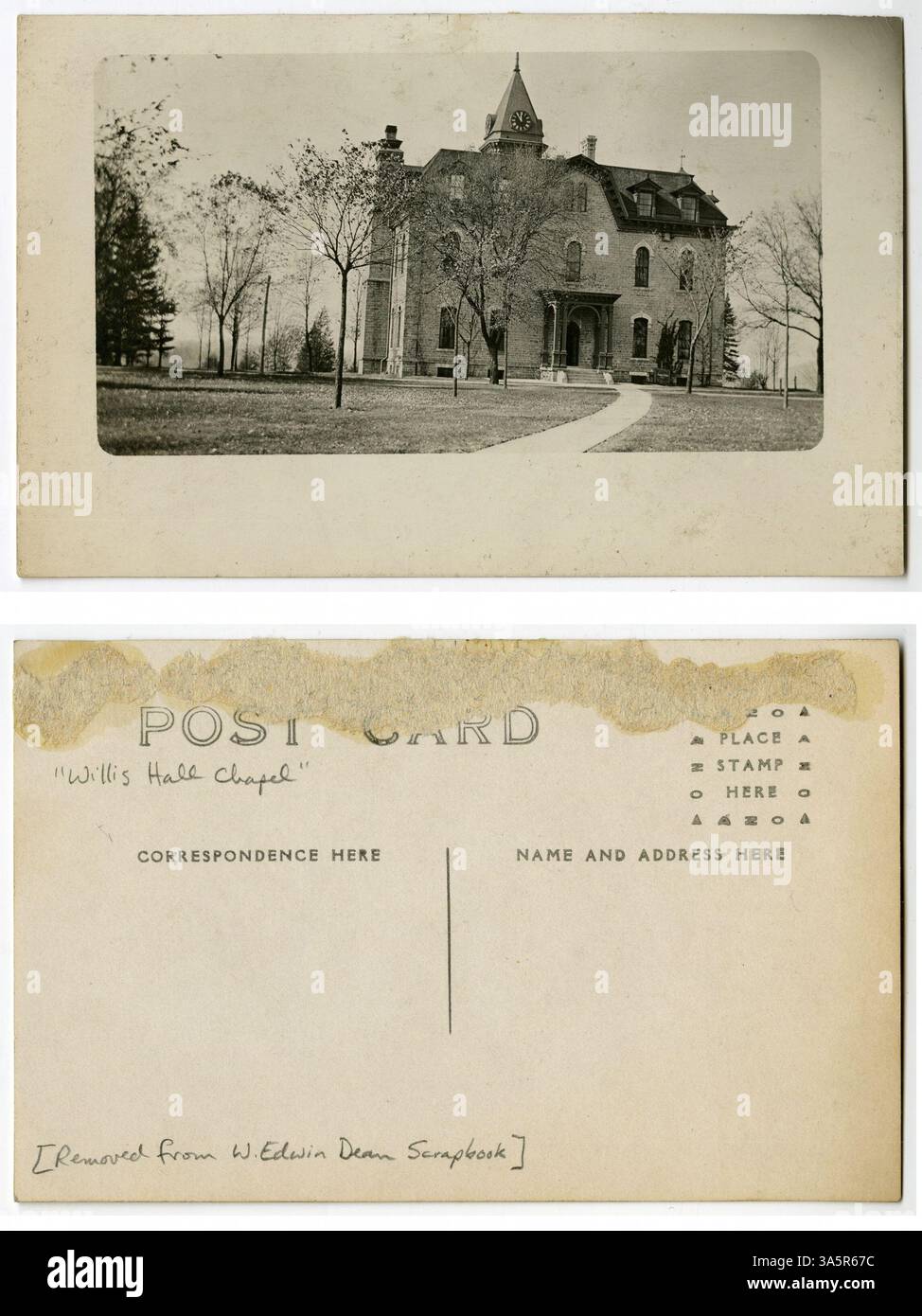 A historical image of Willis Hall at Carleton College, showing the rear ...