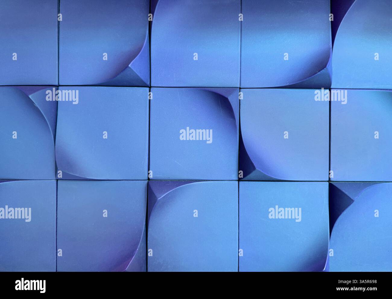 3D sculpted and carved panel in deep blue paint finish. 3D interior ...