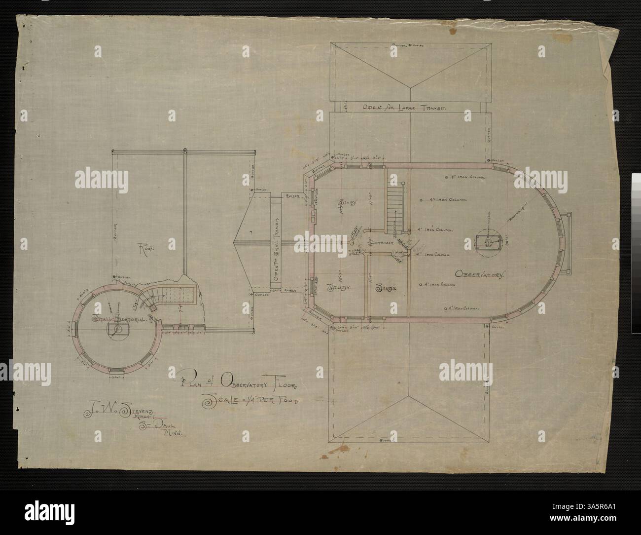 The plan of Goodsell Observatory at Carleton College, Northfield ...