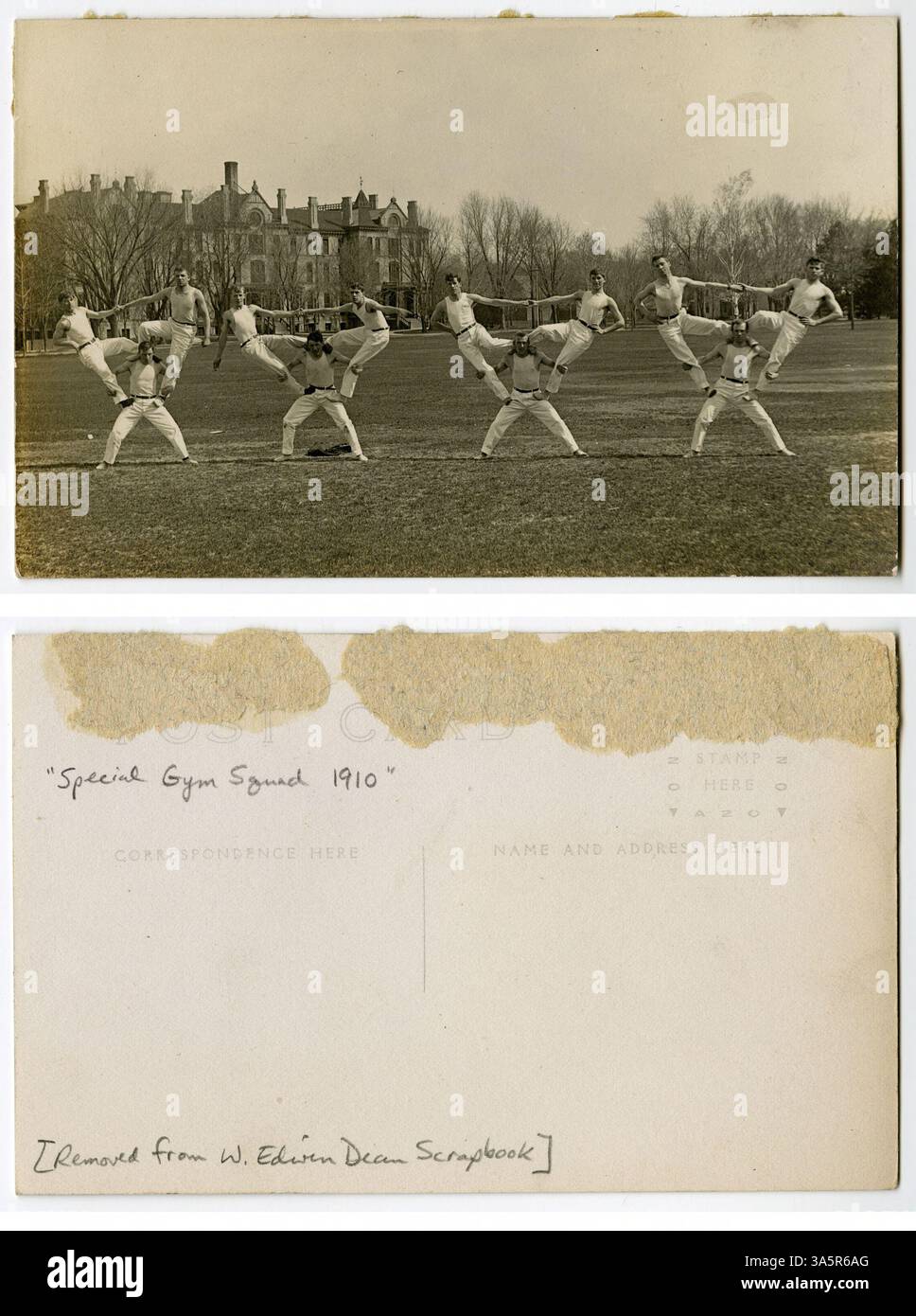 Male gymnasts at Carleton College perform inverted pyramid formations ...