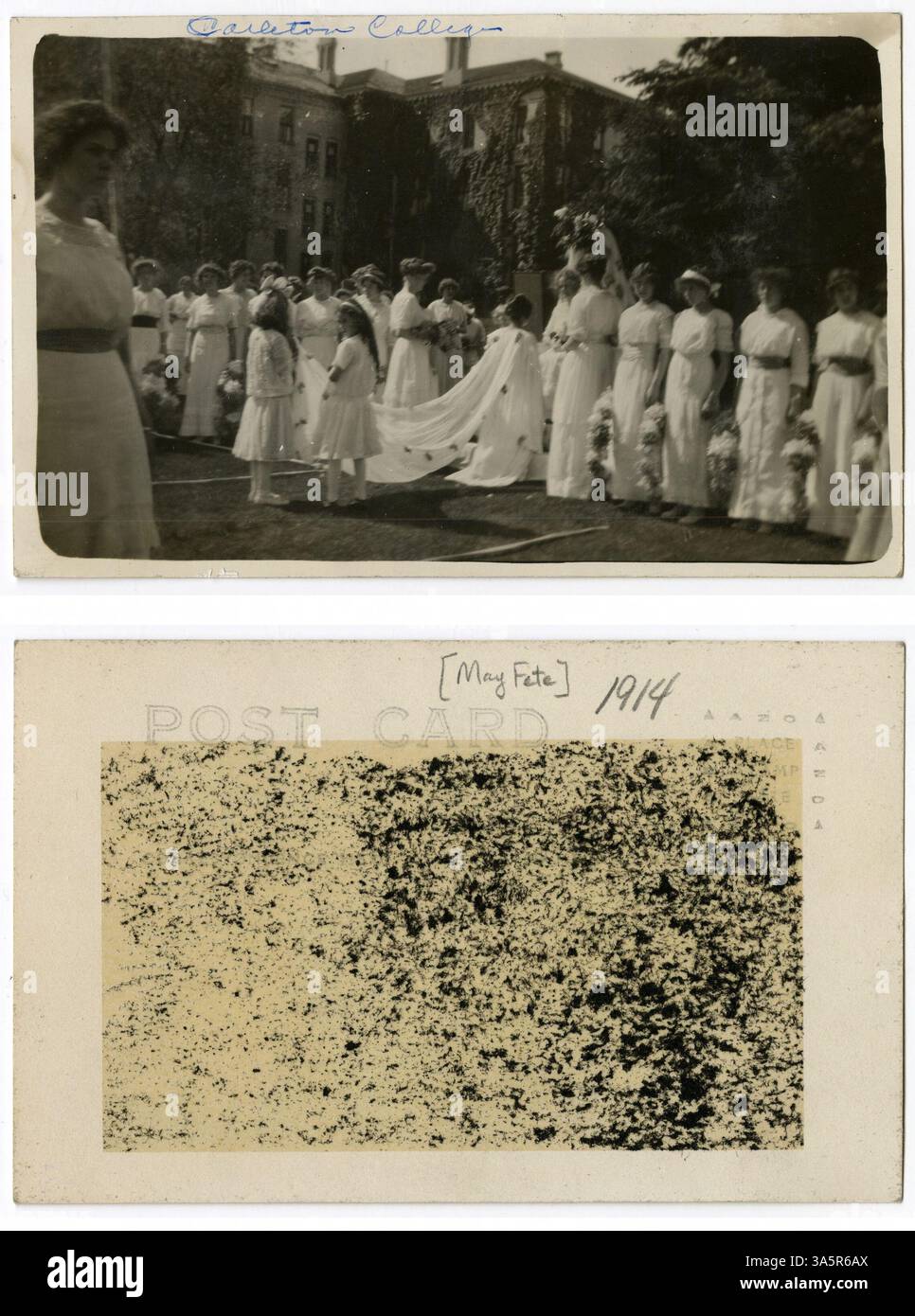 The May Queen and her attendants participate in the May Fete at ...