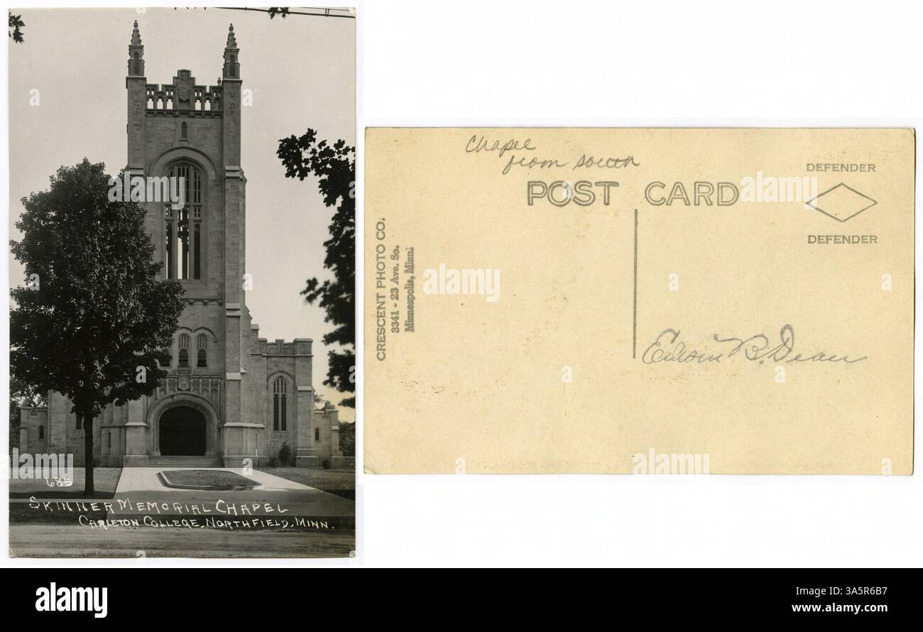 A view of the south face of Skinner Memorial Chapel at Carleton College ...