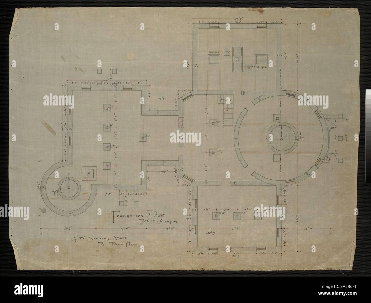 The foundation plan of goodsell observatory hi-res stock photography ...