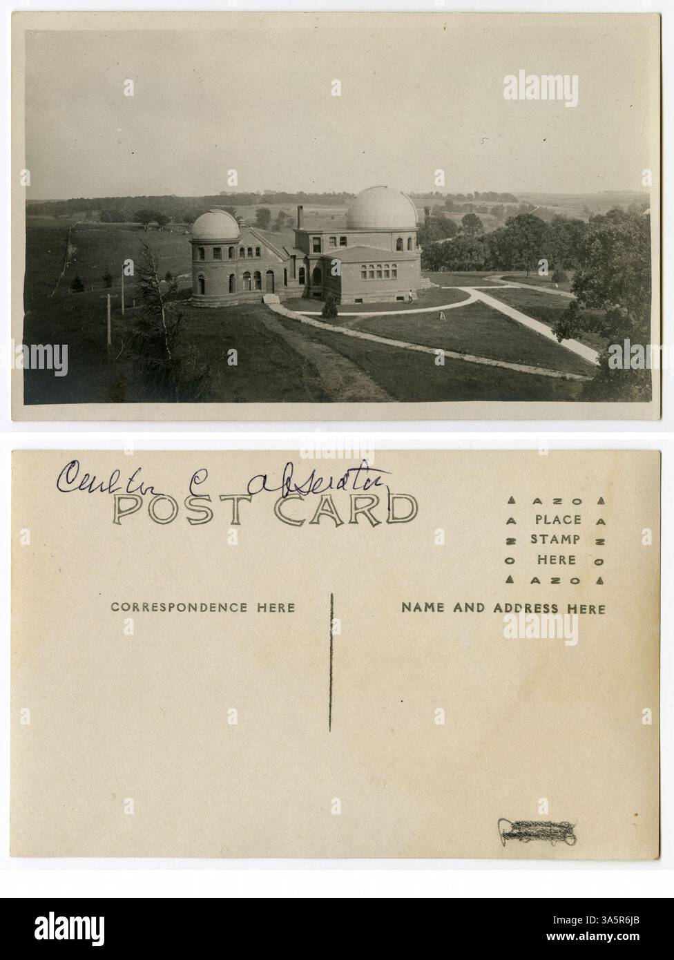 An aerial view of Goodsell Observatory on the Carleton College campus ...