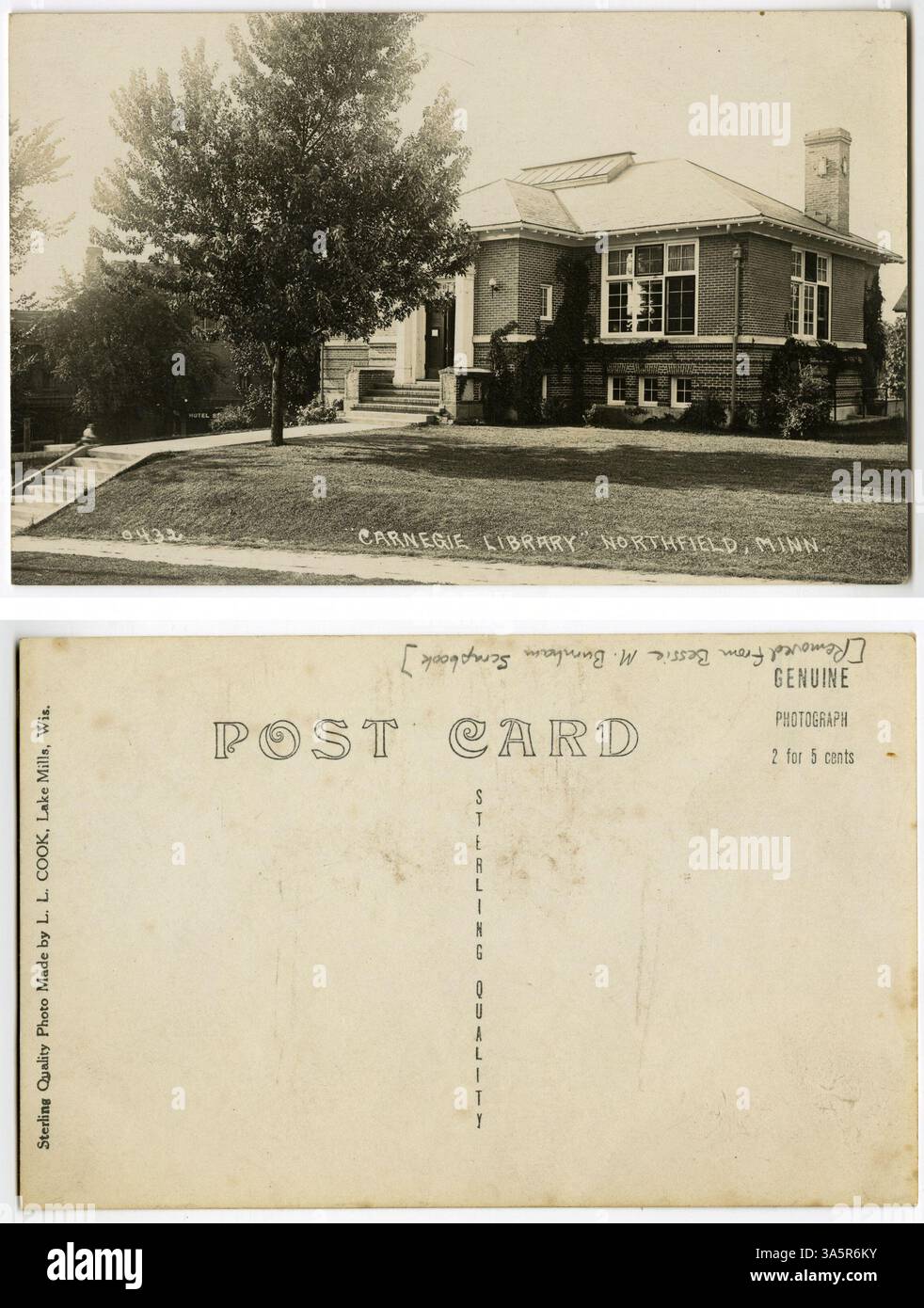 Exterior view of the Carnegie Public Library in Northfield, Minnesota ...