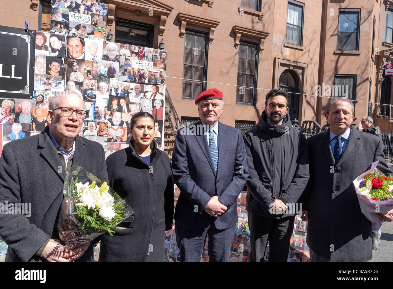 USA. 23rd Mar, 2025. Scott Stringer, Jessica Ramos, Curtis Slow, Zohran ...