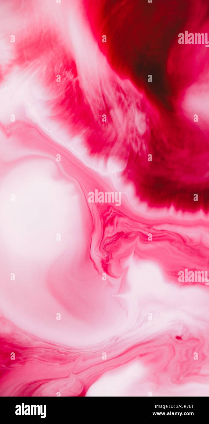 Marble fluid. Paint drip. Defocused pink white color wet sparkling ...