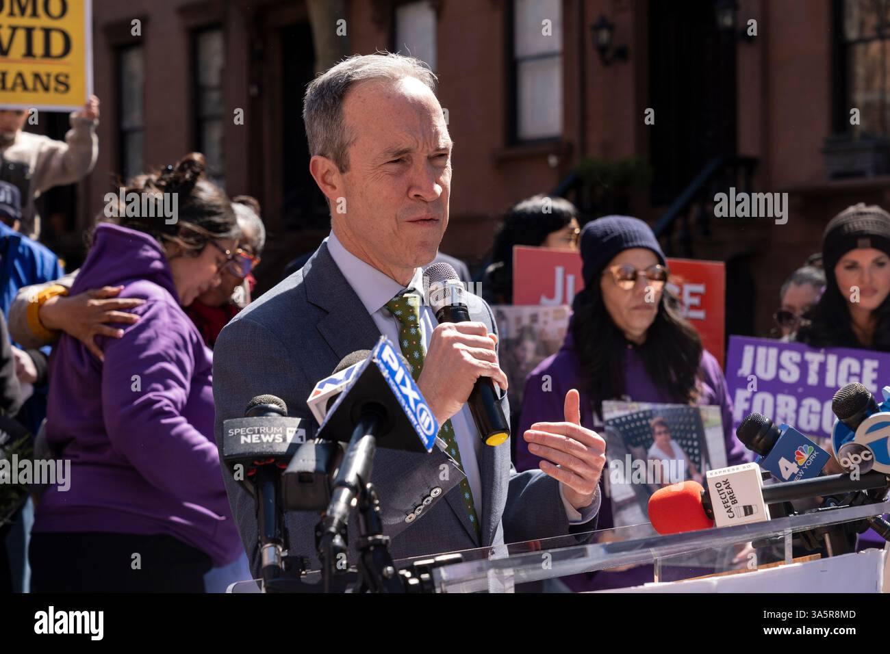 New York, NY, March 23, 2025: Jim Walden speaks at rally during ...