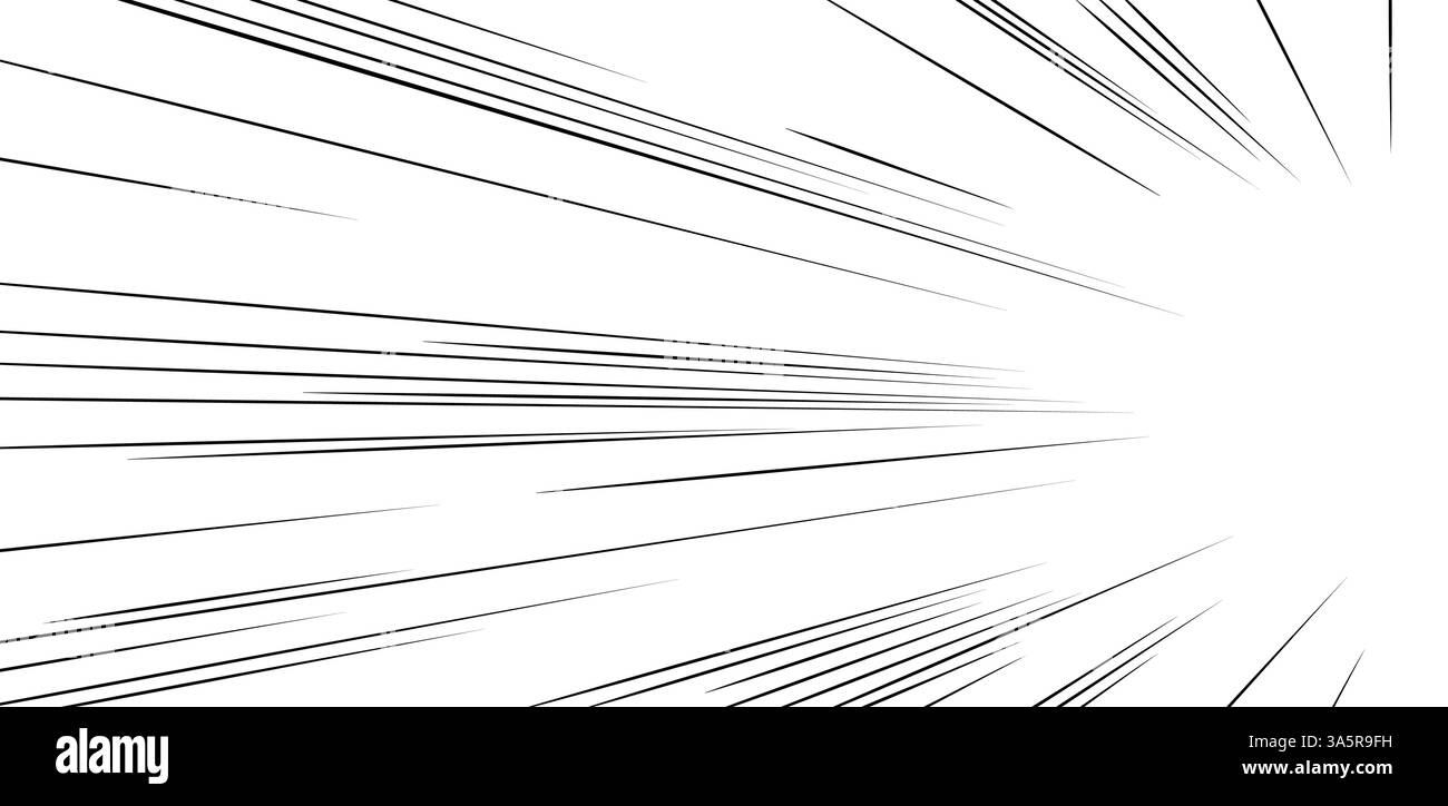 Anime speed lines on white background. Vector cartoon illustration of ...