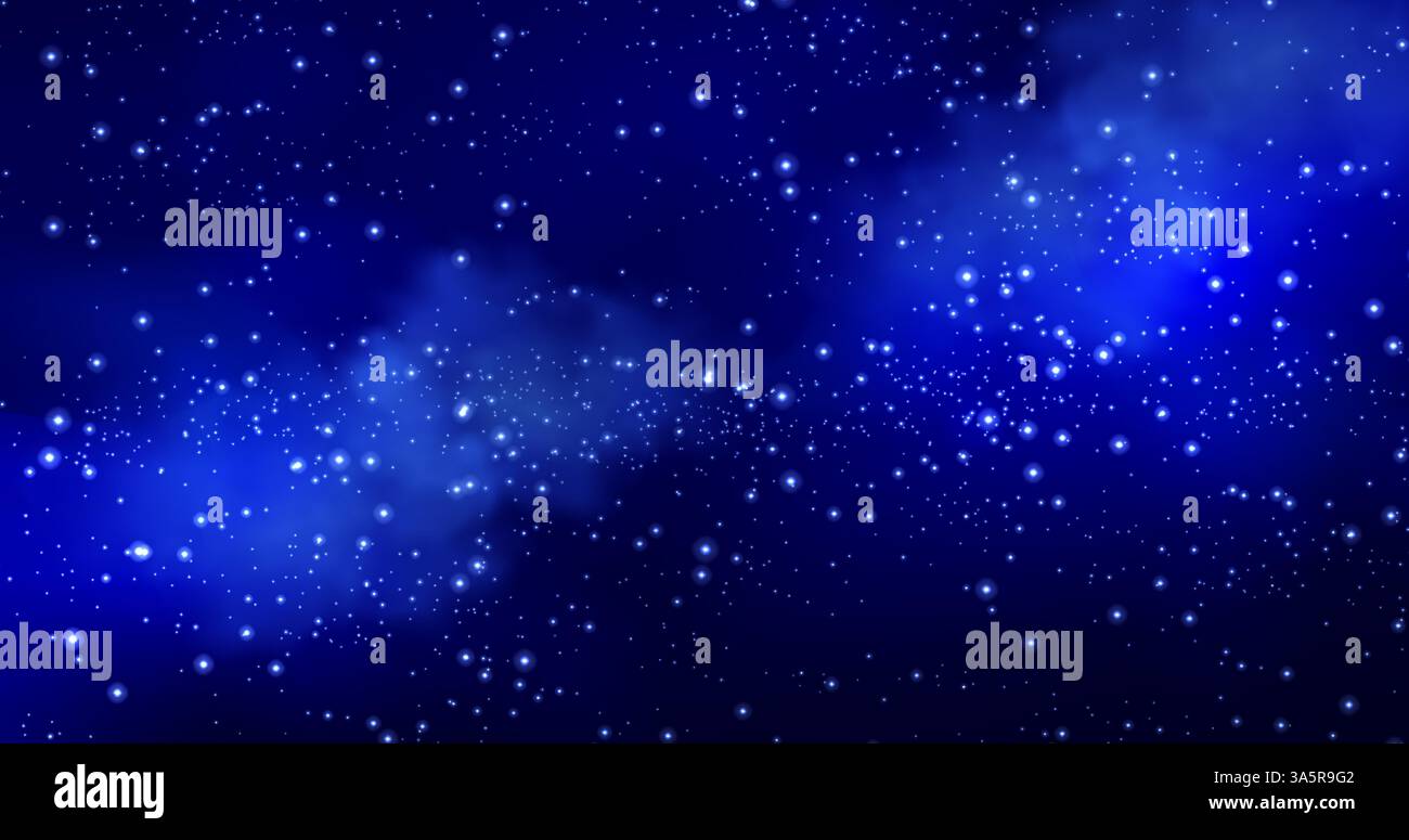 Starry night sky background - sparkle stars scattered across deep blue ...