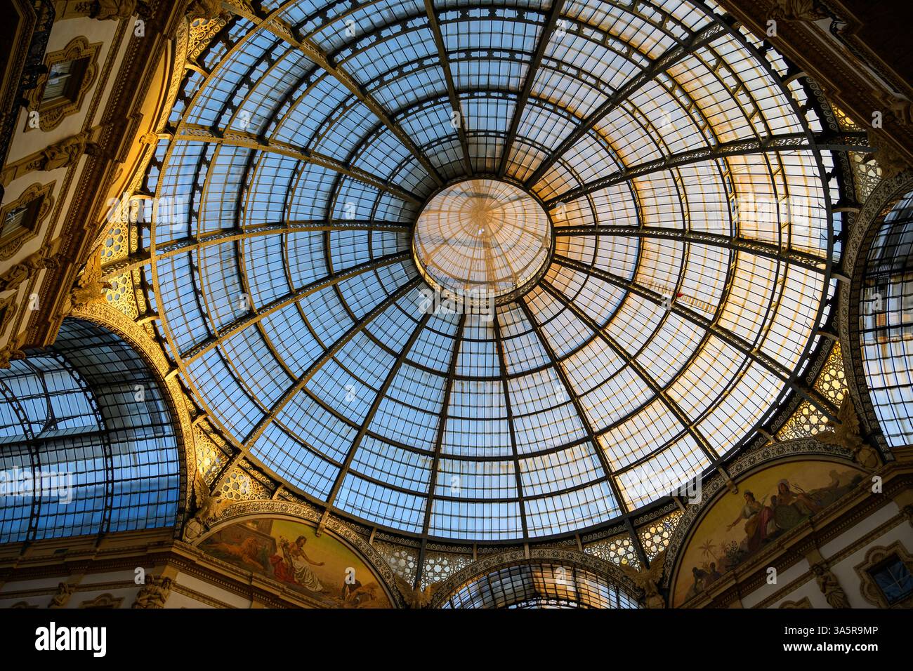 Inside the glass dome of the Galleria Vittorio Emanuele II – Milan ...