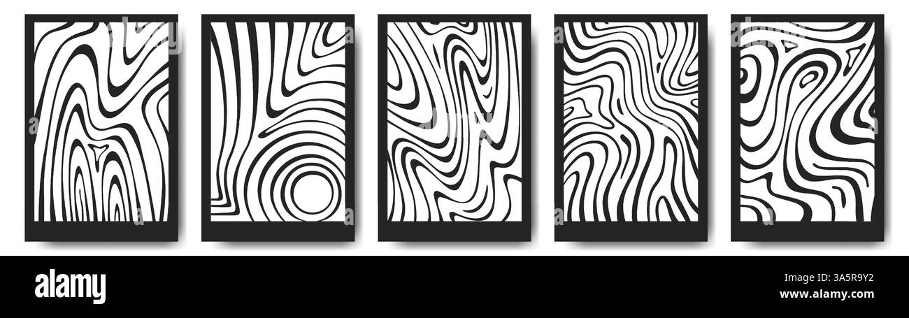 Abstract zebra pattern collection - optical illusion stripes, wavy ...