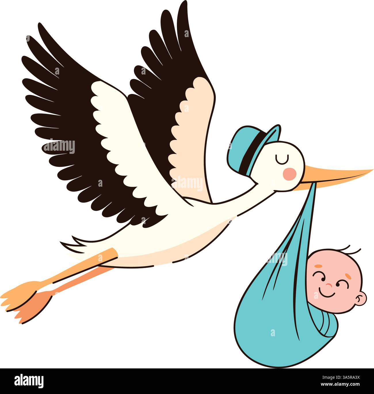 baby delivery boy cute Stock Vector Image & Art - Alamy