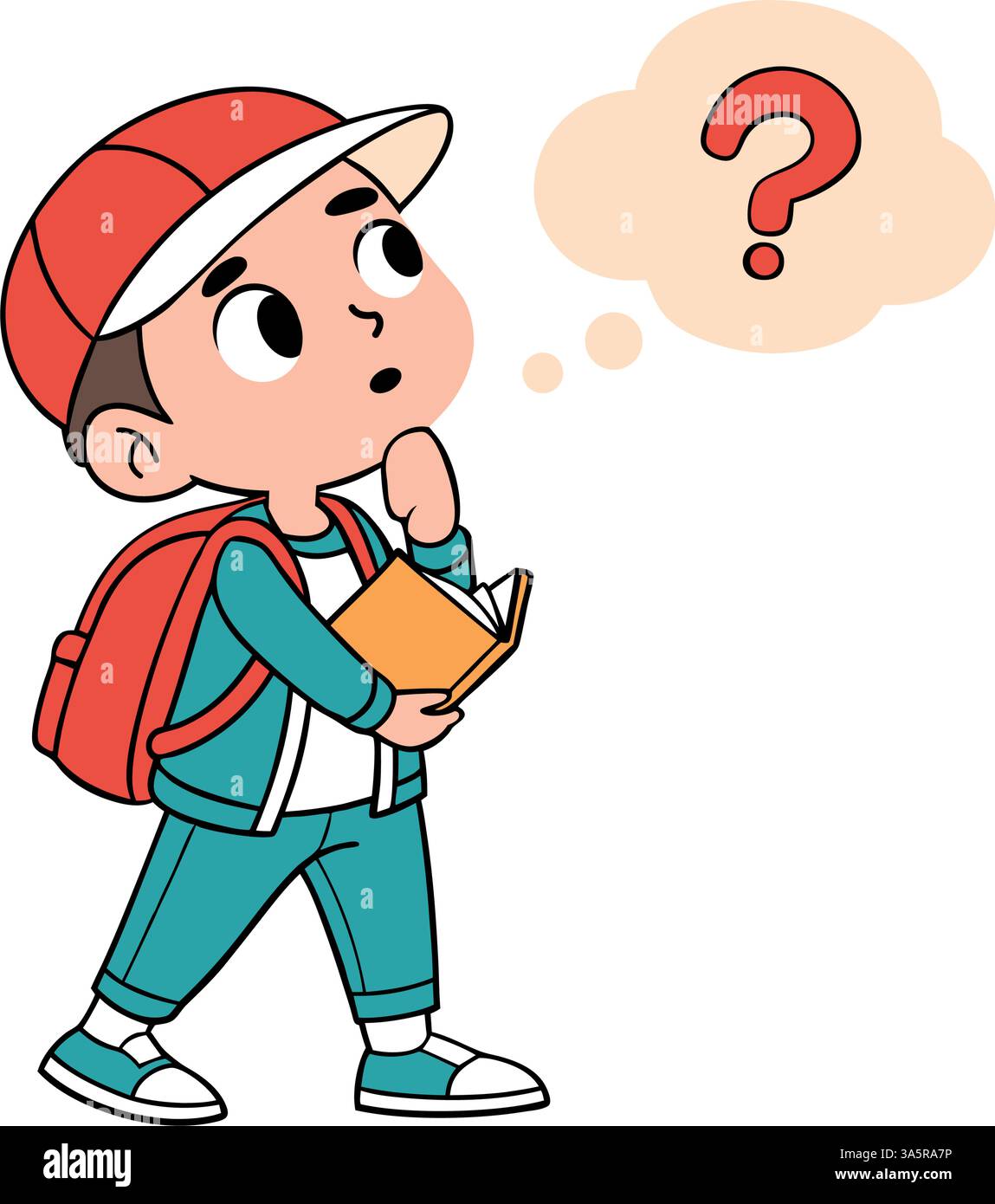 student thinking boy Stock Vector Image & Art - Alamy
