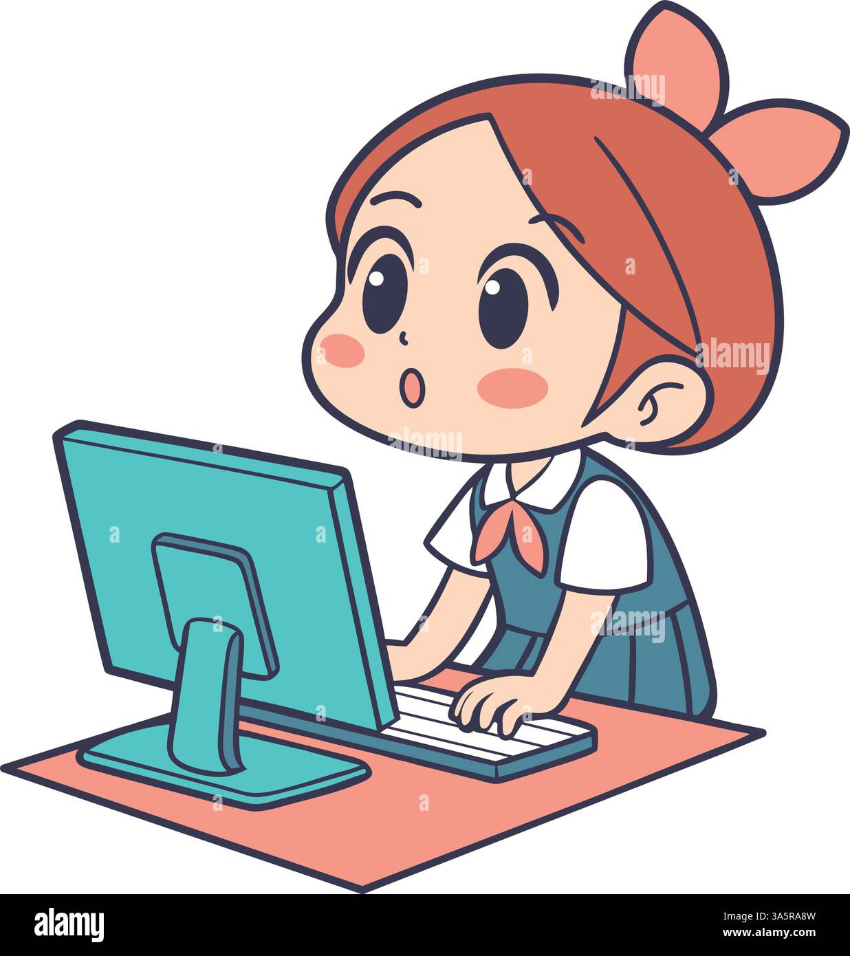 student on computer learning Stock Vector Image & Art - Alamy