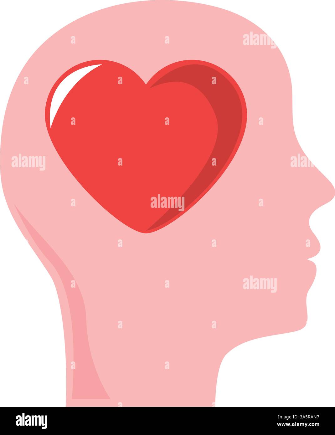 heart mind profile Stock Vector Image & Art - Alamy