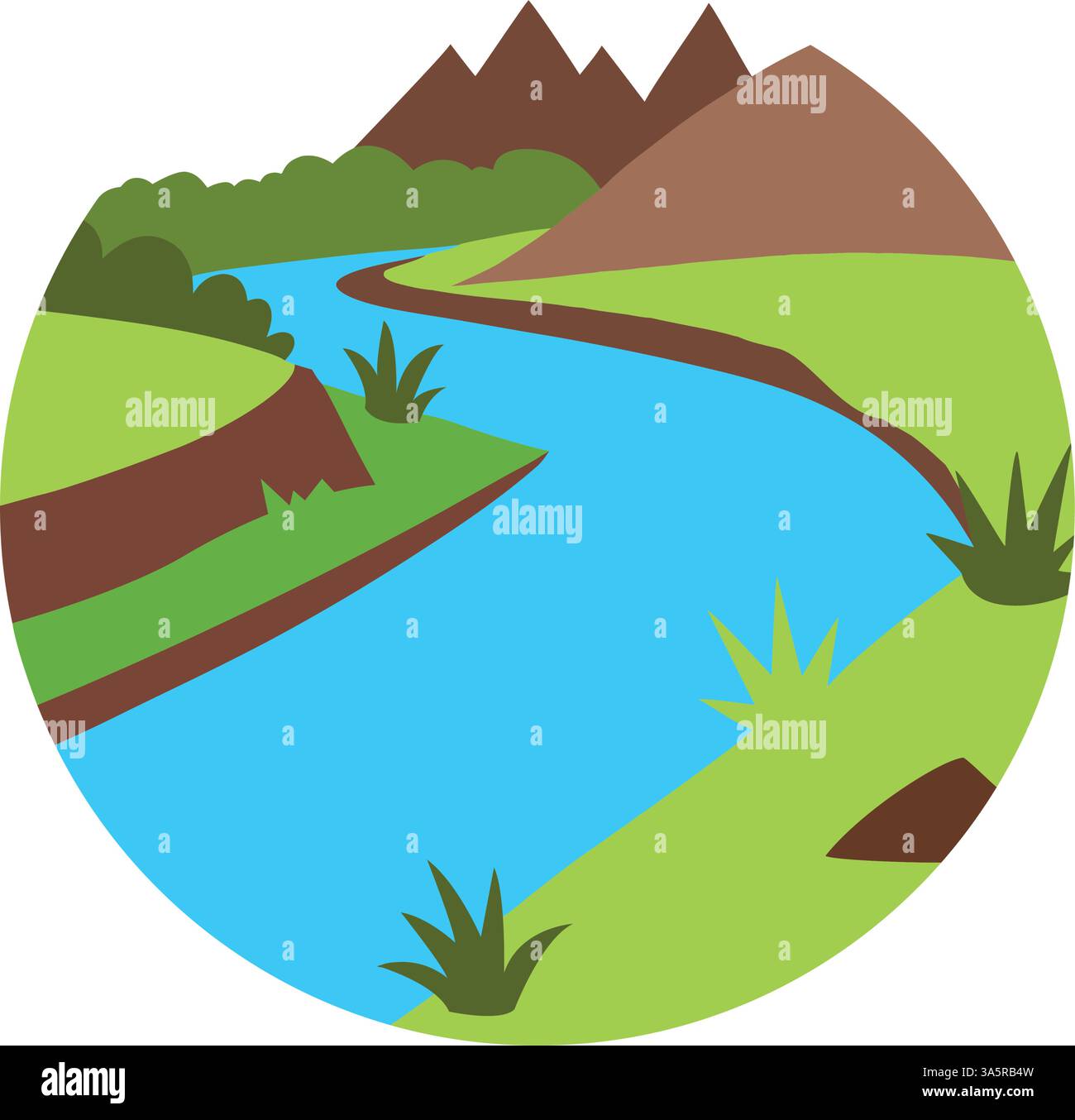 river bank mountains Stock Vector Image & Art - Alamy