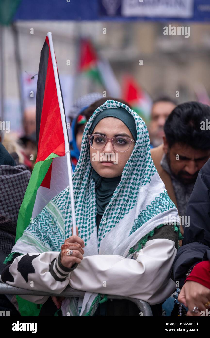 London / UK 23 MAR 2025.The Palestinian community and its supporters in ...