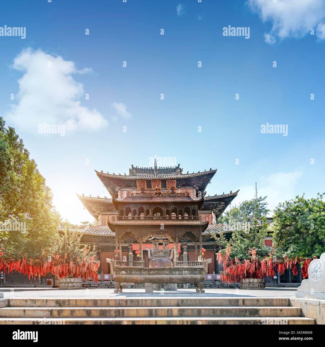 Traditional Chinese ancient buildings, Mengzi, Yunnan, China Stock ...