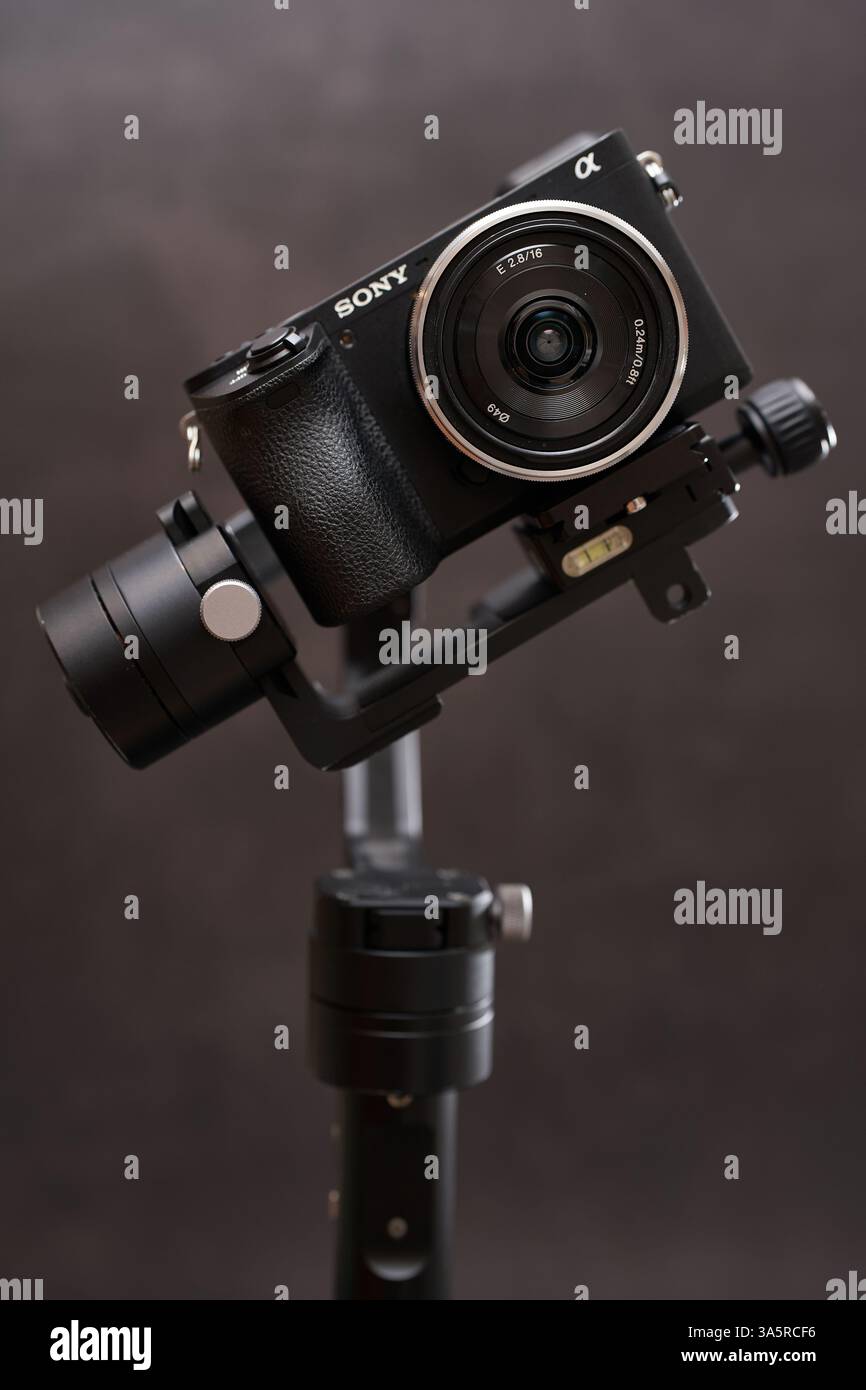 USA, Arizona - March 10, 2025: Digital mirrorless camera Sony A6000 ...