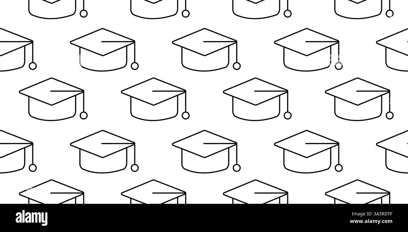 Graduation caps pattern design perfect for educational themes or ...