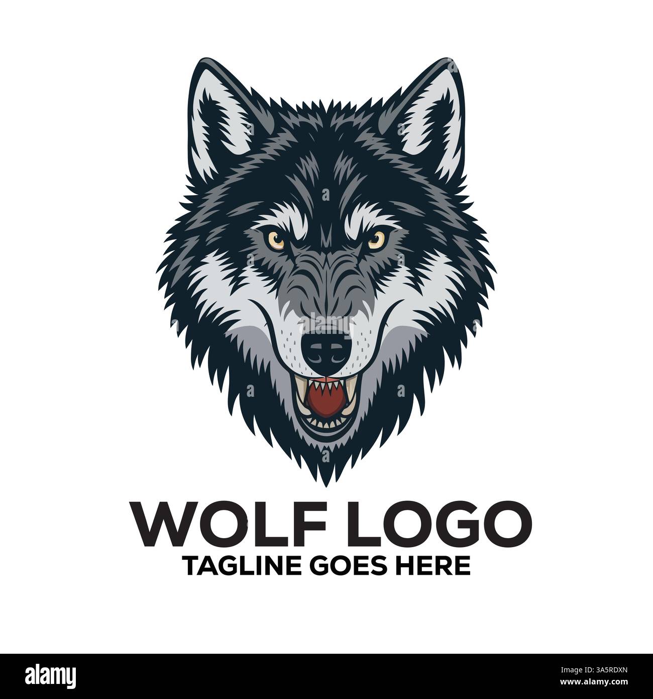 Wolf Logo, Animal Wolf Logo, Wild Wolf Logo, Fierce Wolf Logo, Howling ...