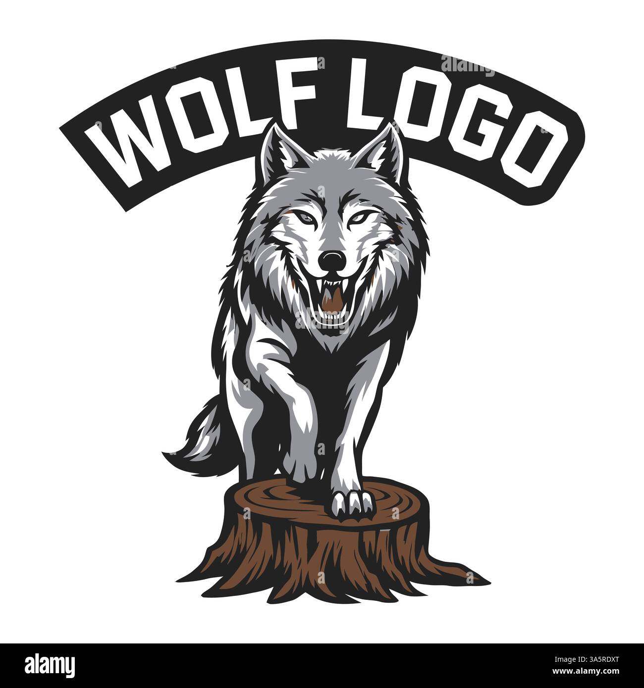 Bold wolf logo hi-res stock photography and images - Alamy