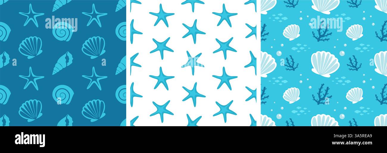 Oceans Seamless Pattern Design Featuring Ocean Decorative Elements in a ...