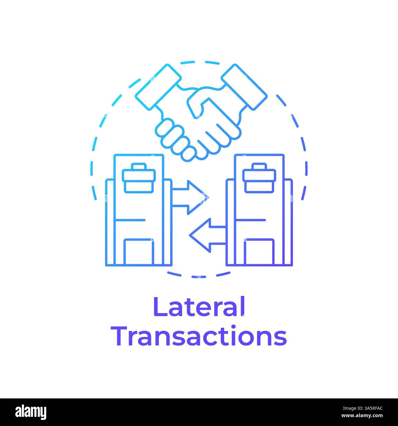 Lateral transactions blue gradient concept icon Stock Vector Image ...