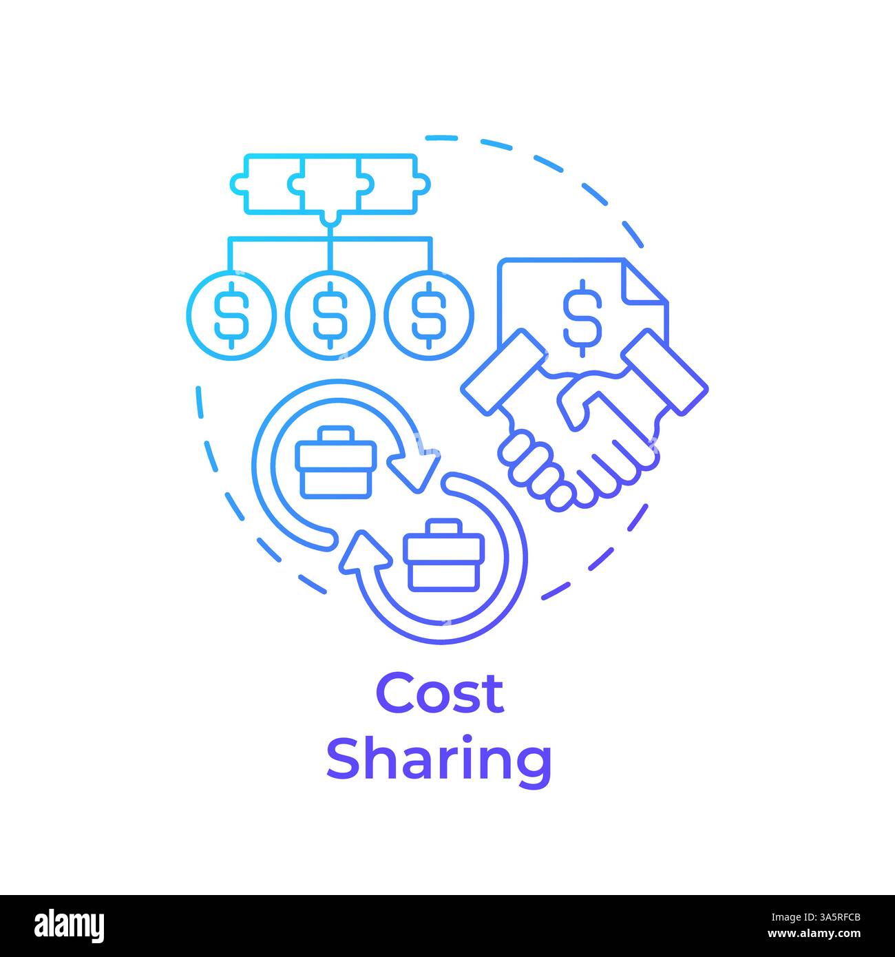 Cost sharing blue gradient concept icon Stock Vector Image & Art - Alamy