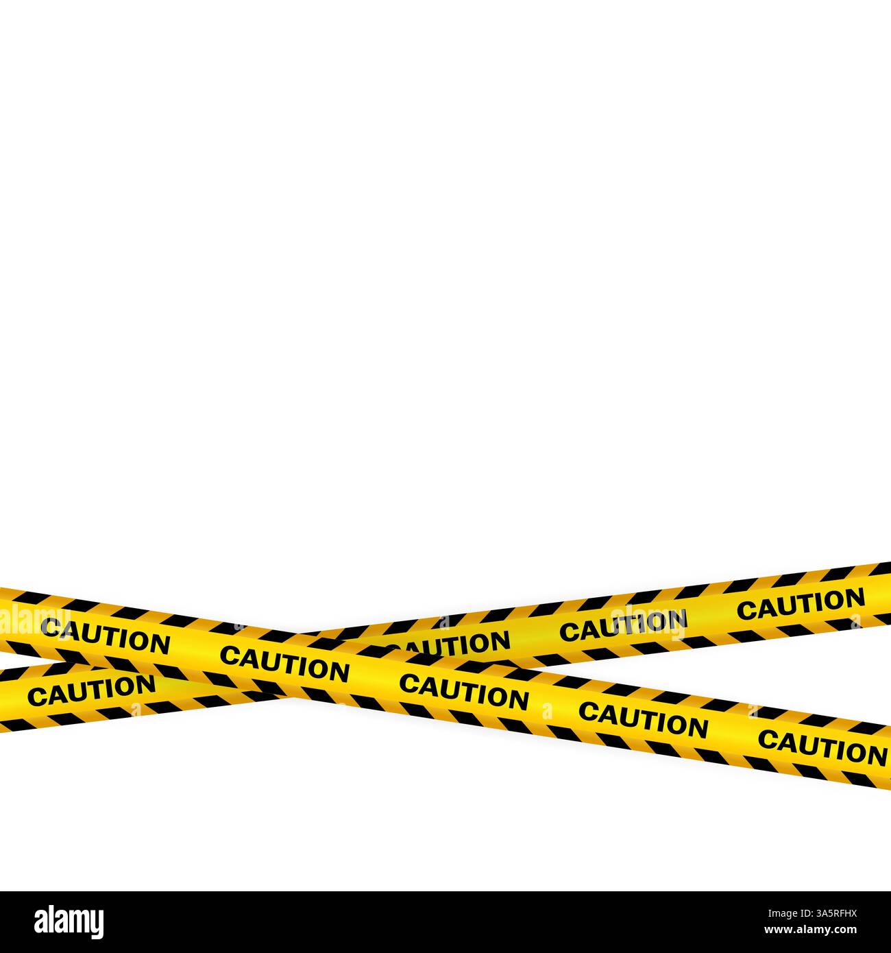 Warning tape on white background. Stop sign vector illustration. Danger ...