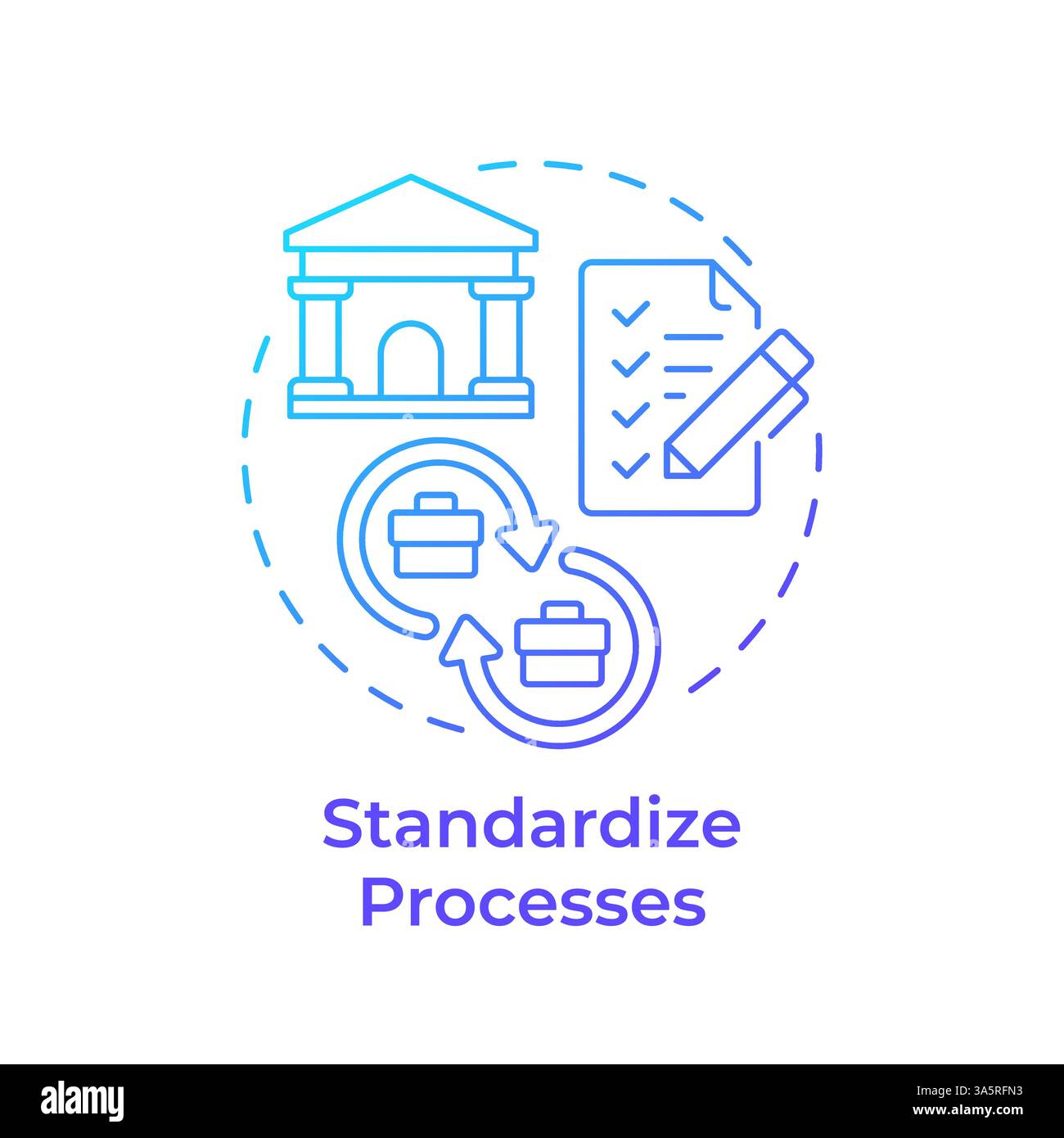 Standardize processes blue gradient concept icon Stock Vector Image ...