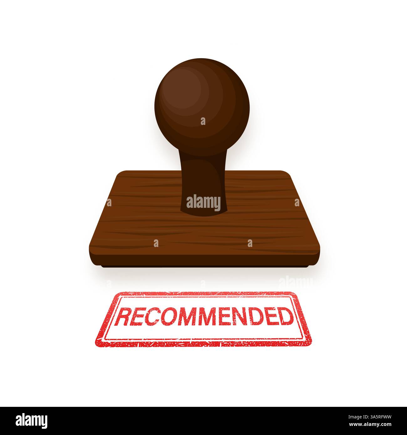 Red recommended stamp isolated on white background. Vector icon. Price ...