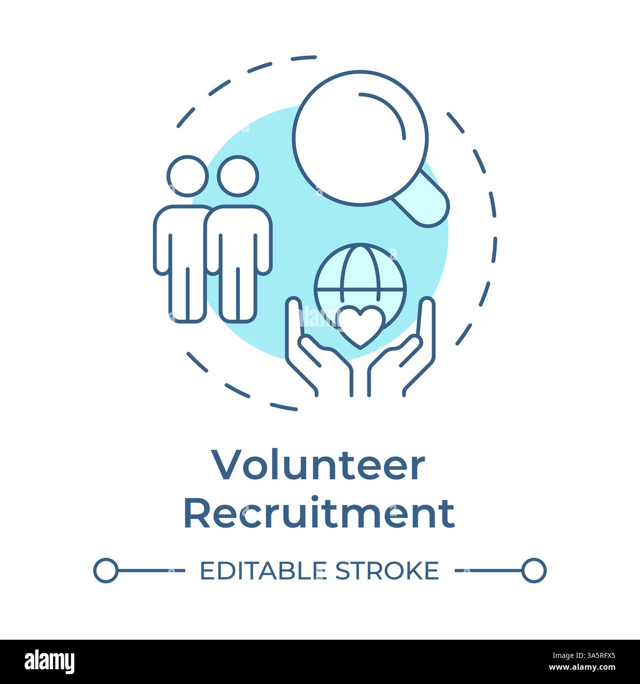 Volunteer recruitment soft blue concept icon Stock Vector Image & Art ...