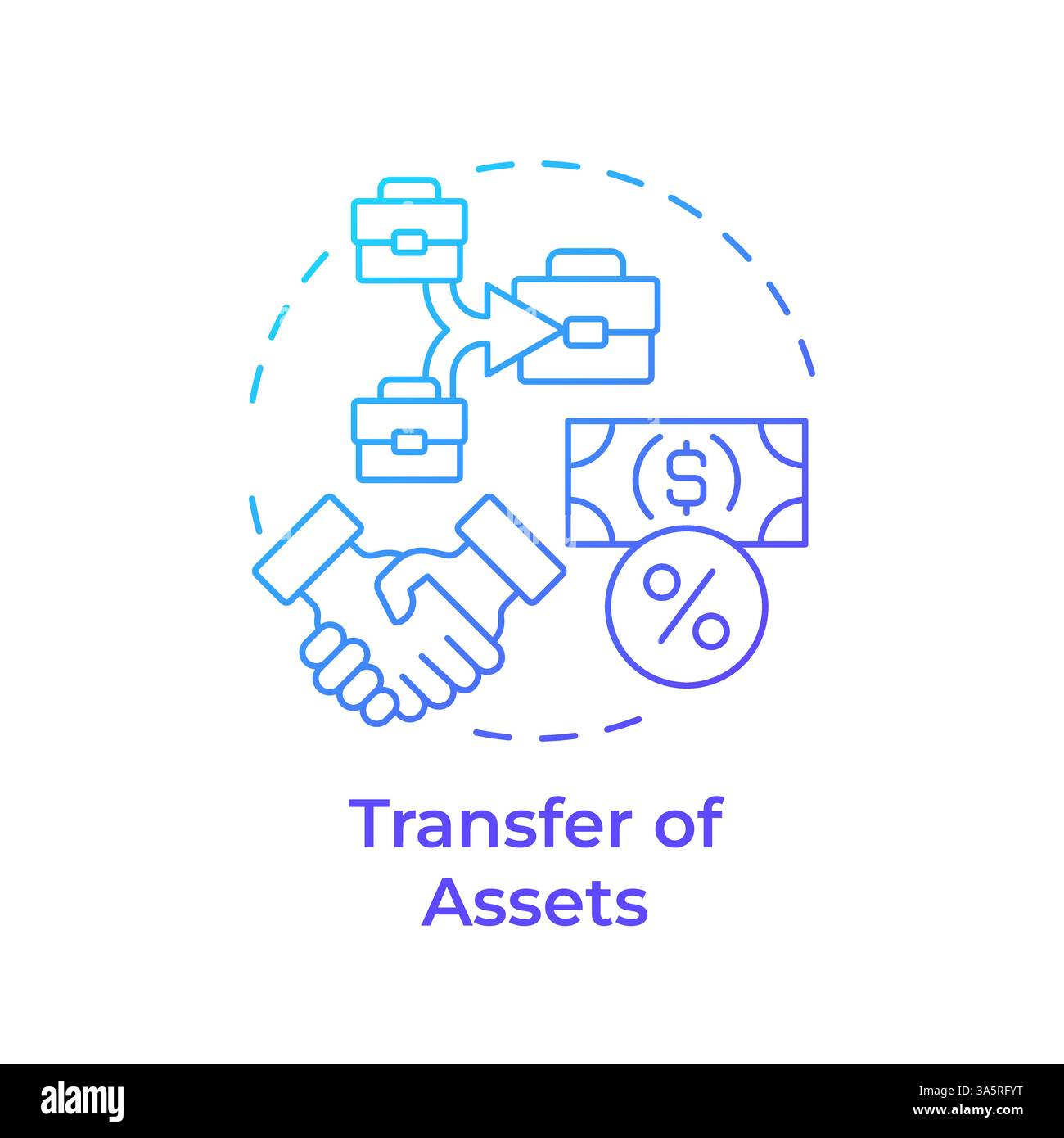 Transfer of assets blue gradient concept icon Stock Vector Image & Art ...