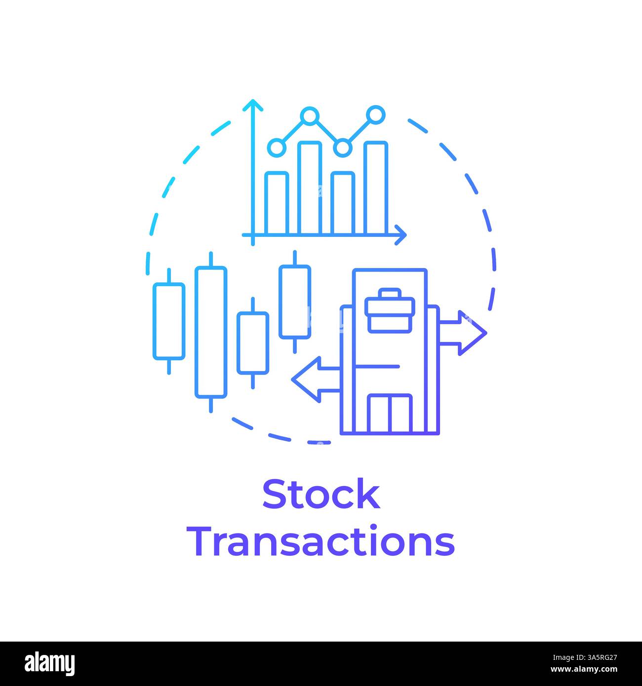 Stock transactions blue gradient concept icon Stock Vector Image & Art ...