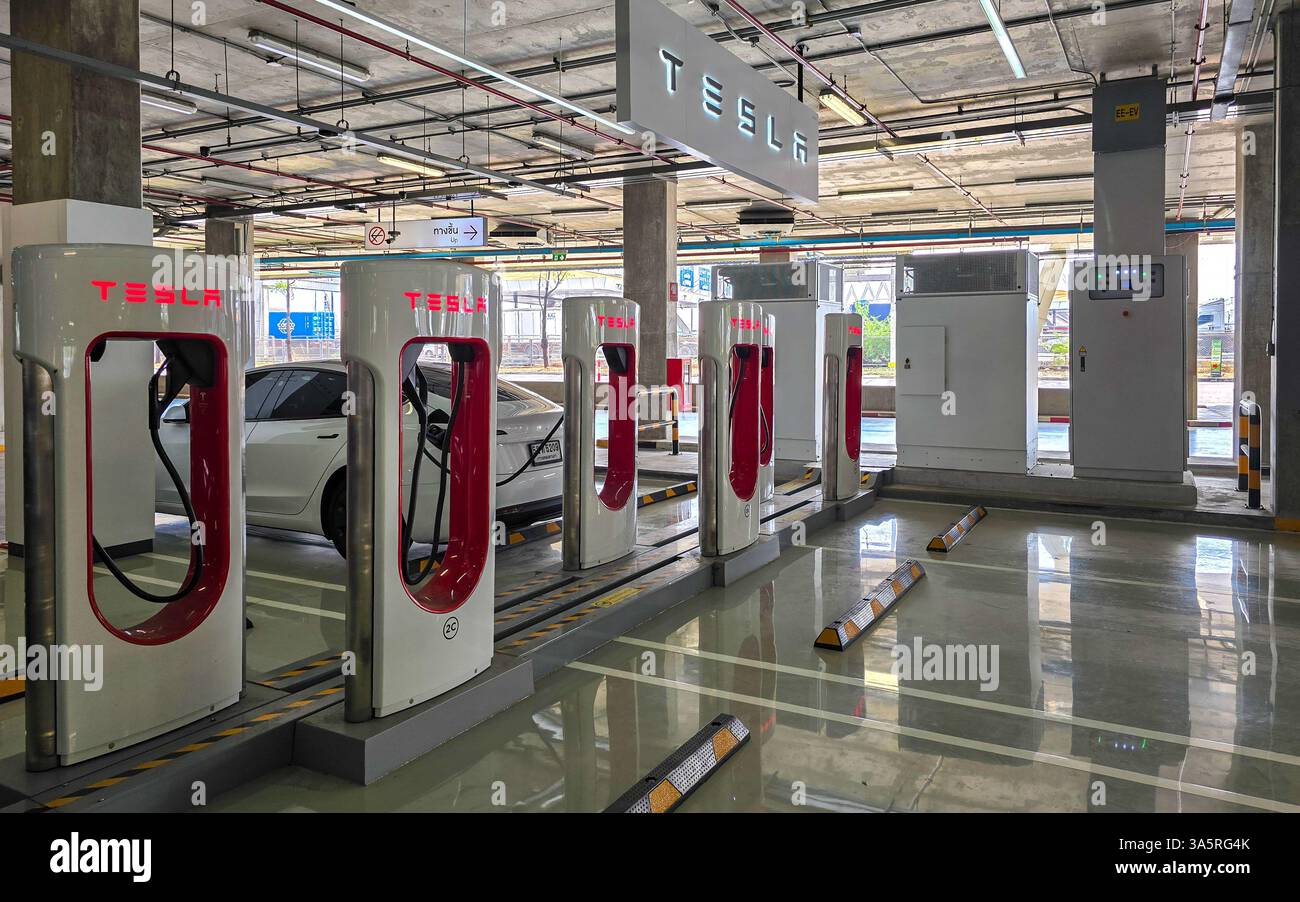 Bangkok Thailand 6 February 2025, An electric vehicle charging station ...