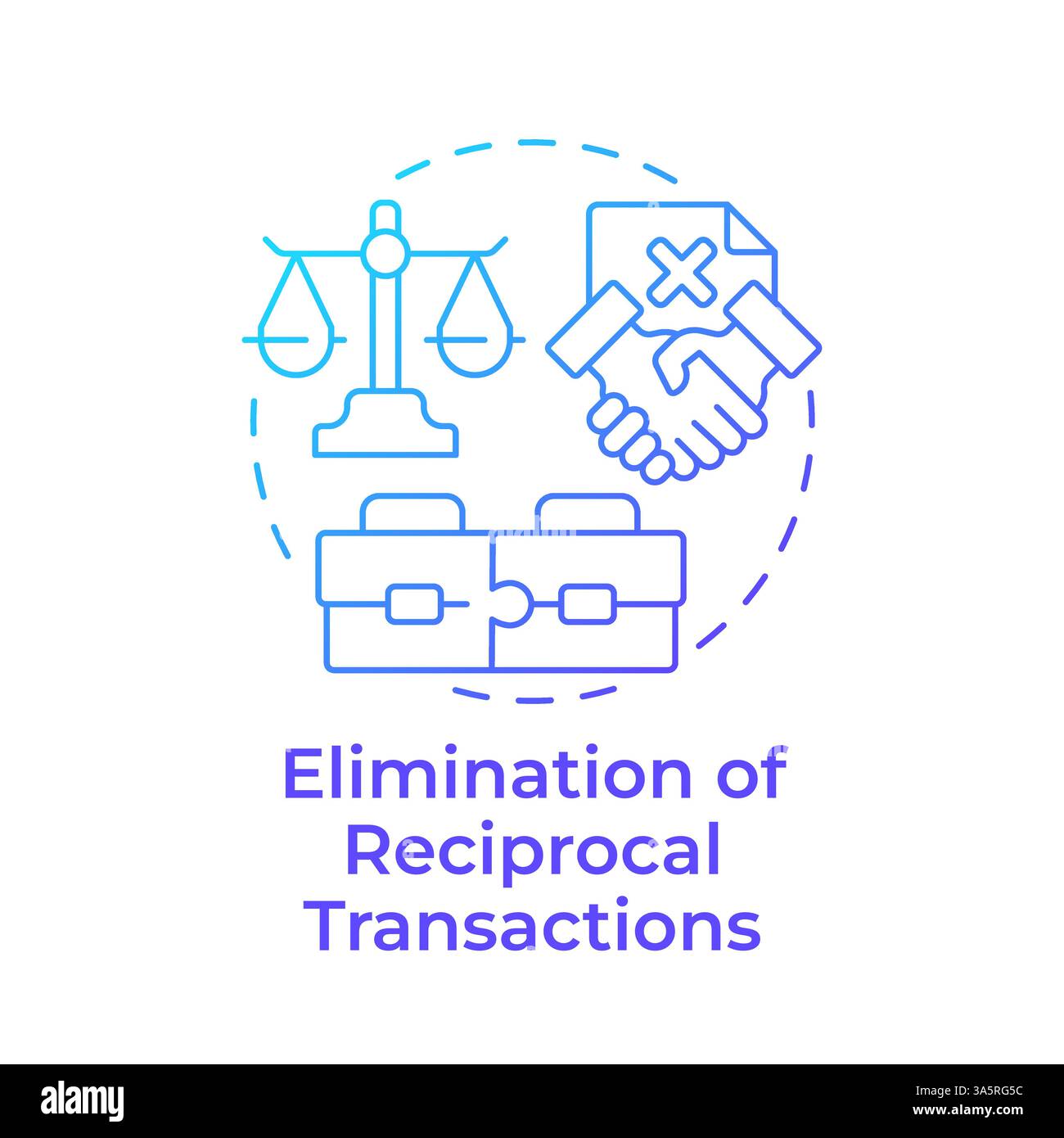 Elimination of reciprocal transactions blue gradient concept icon Stock ...