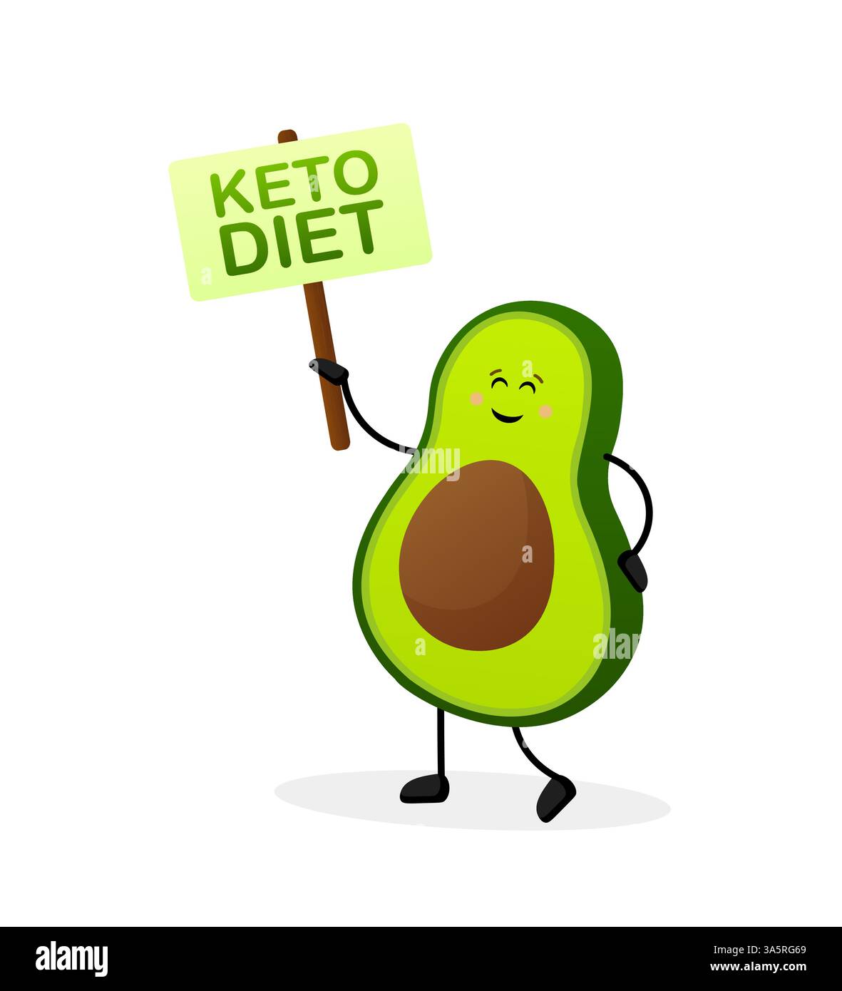 Keto diet concept in cartoon style. Isolated vector illustration. White ...