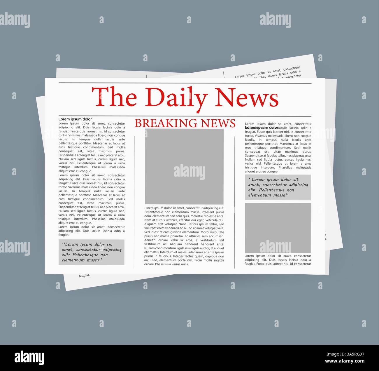 Newspaper, great design for any purposes. Vector editorial print layout ...