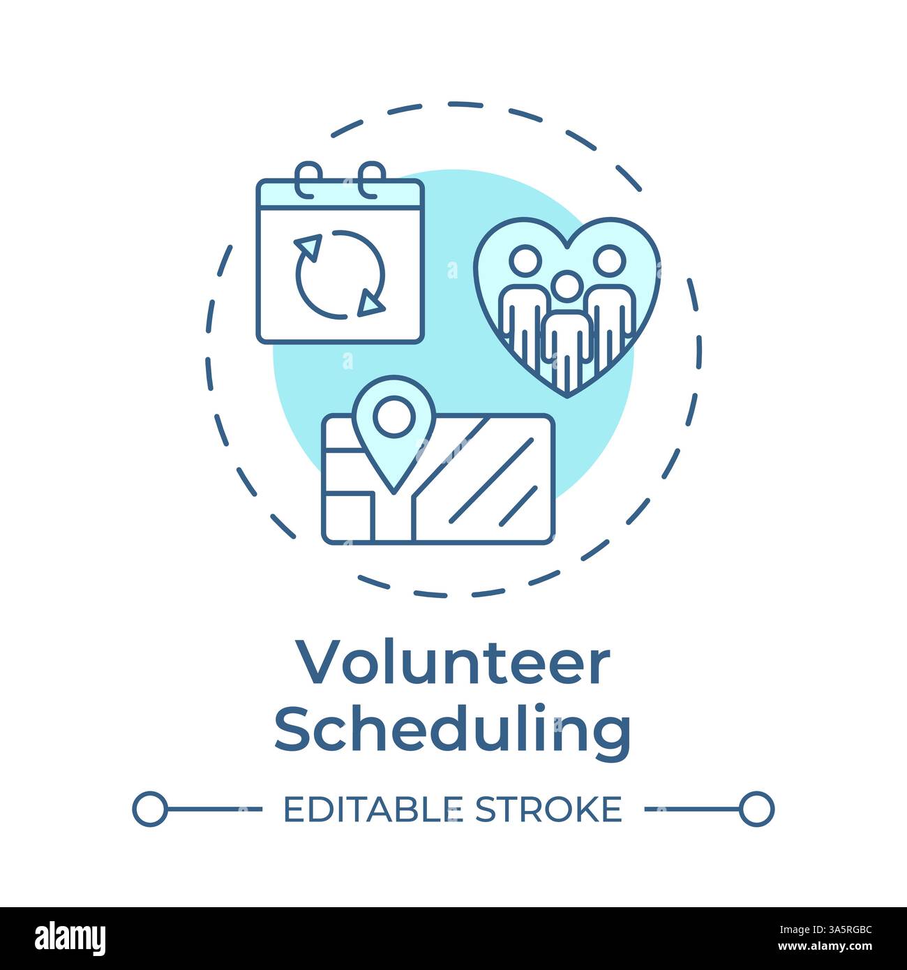 Volunteer scheduling soft blue concept icon Stock Vector Image & Art ...