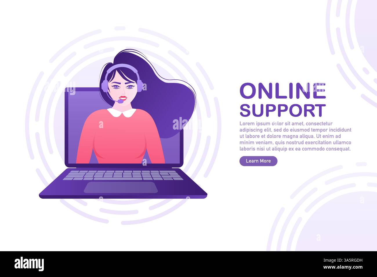 Cartoon character online support people. Vector flat cartoon illustration. Mental health ...