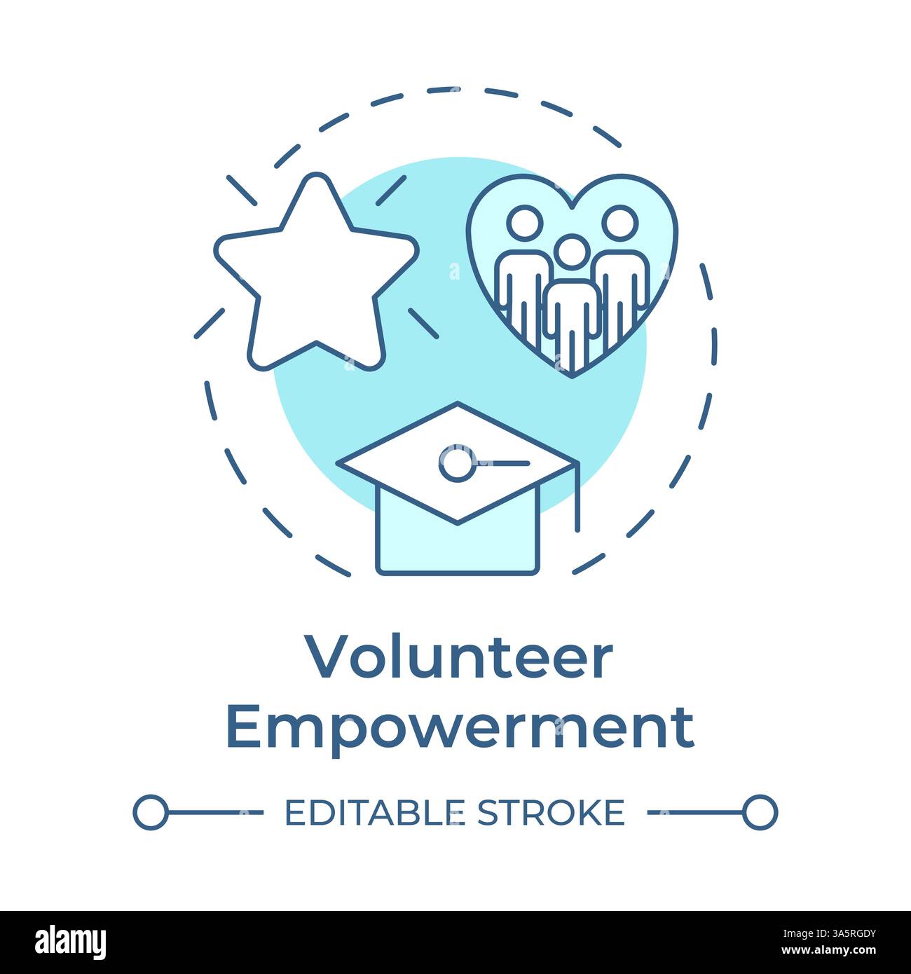 Volunteer empowerment soft blue concept icon Stock Vector Image & Art ...