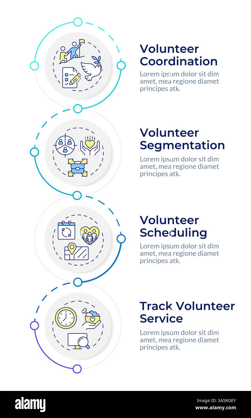 Volunteer management infographic vertical sequence Stock Vector Image ...