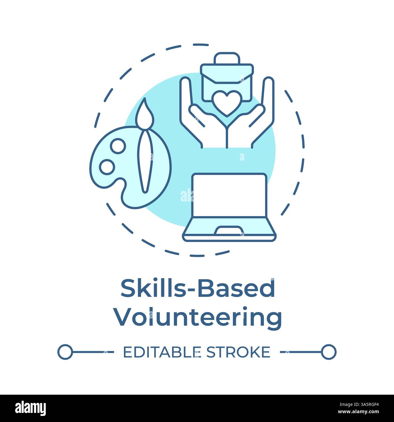 Skills based volunteering soft blue concept icon Stock Vector Image ...