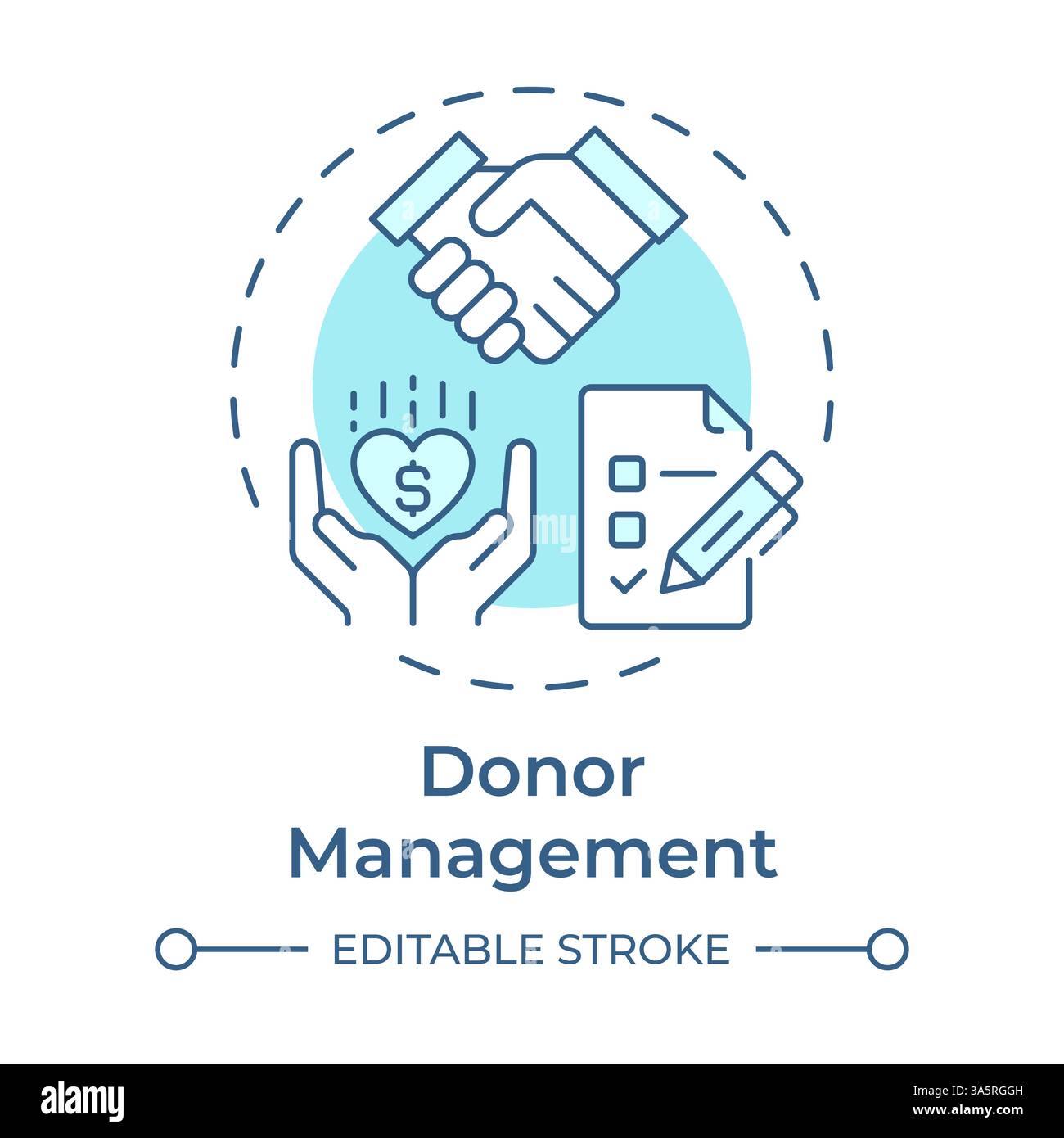 Donor management soft blue concept icon Stock Vector Image & Art - Alamy