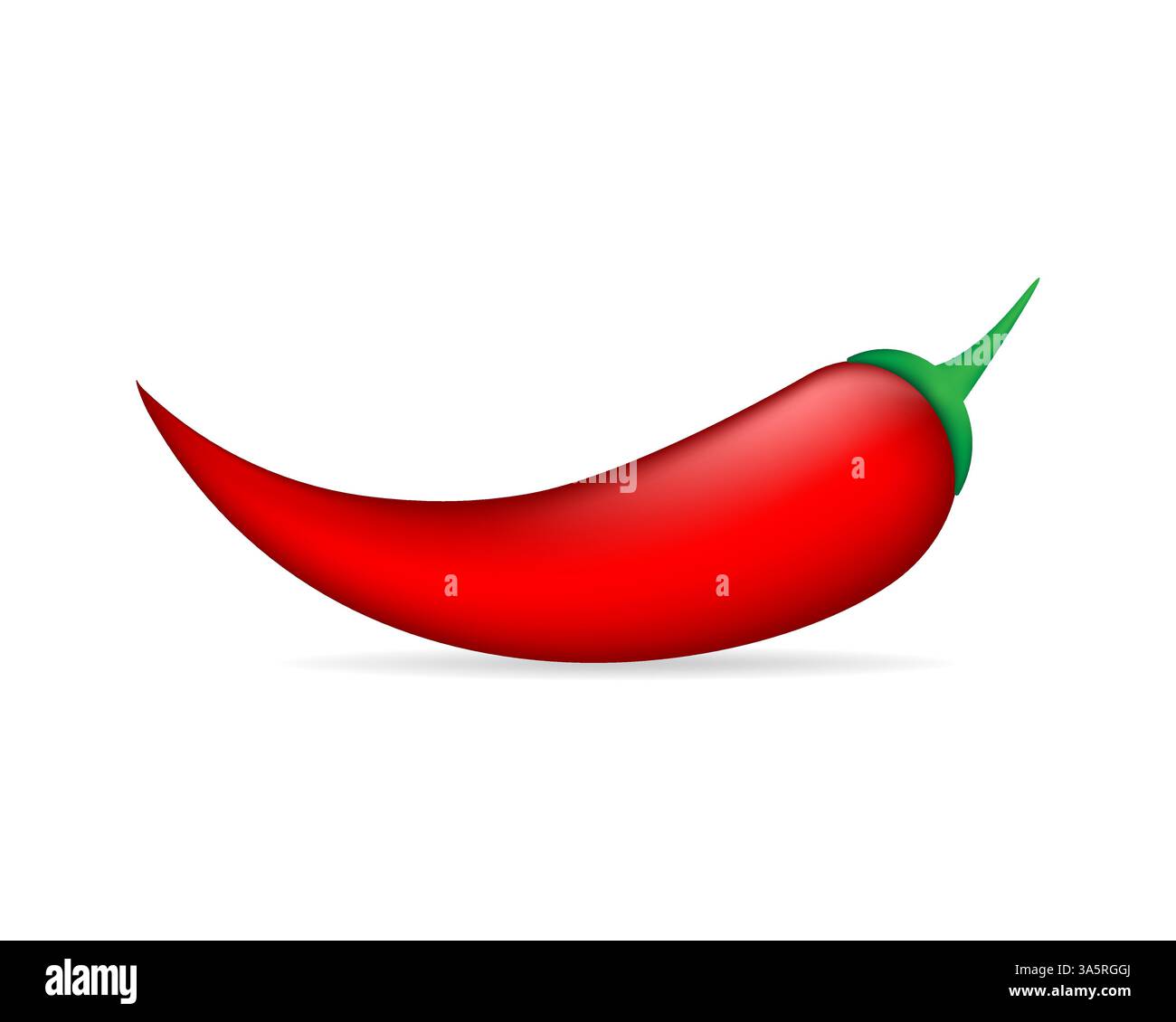 Realistic icon with red pepper on white background. Vector logo ...