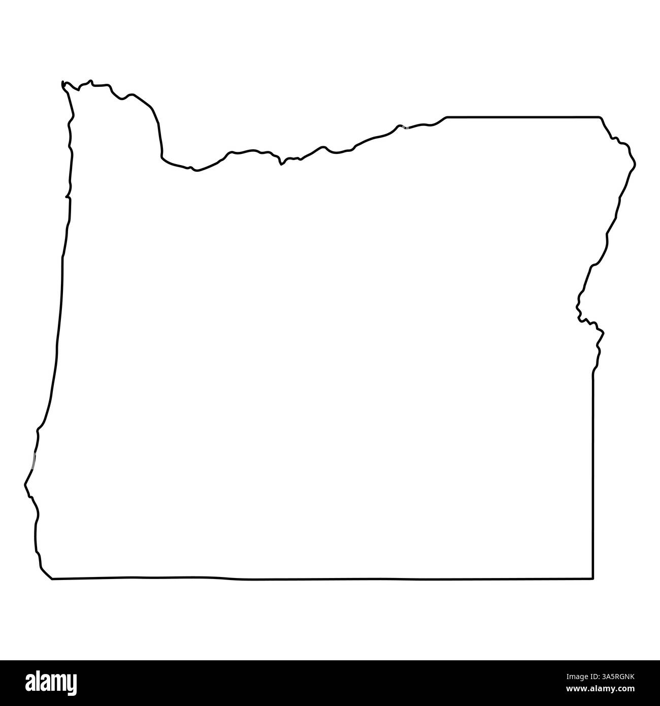 Hand drawn Outline Map border Oregon State, Isolated on White Stock ...