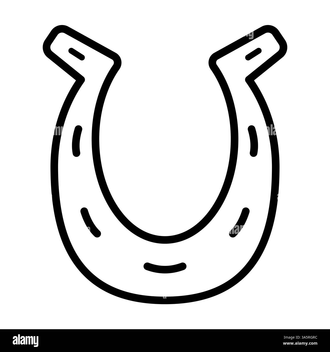 Lucky Horseshoe Simple Black Line Icon, Symbol for Good Fortune Stock ...