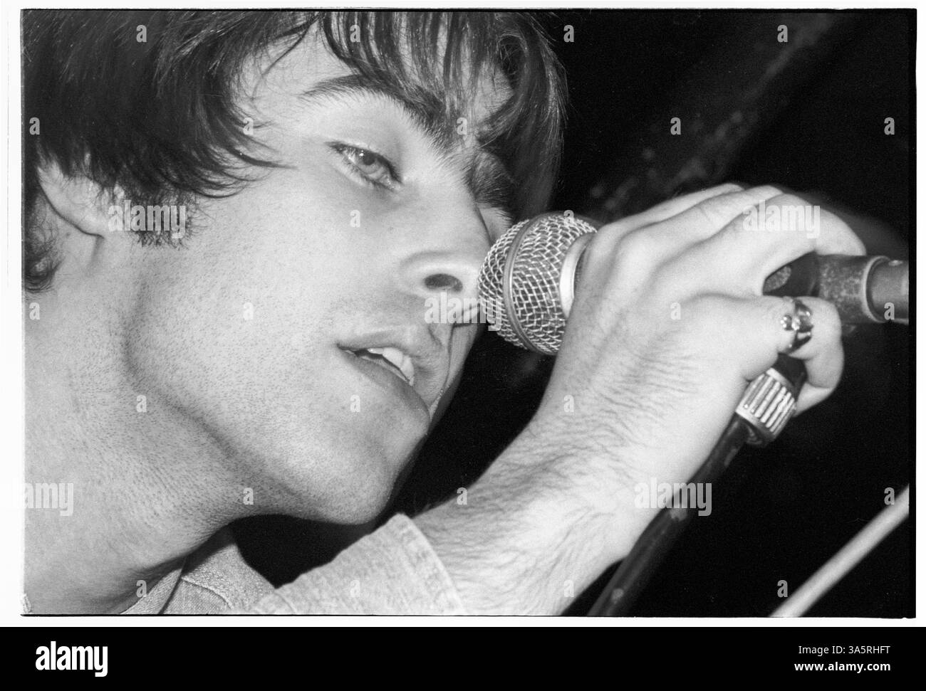 Oasis 1994 band Black and White Stock Photos & Images - Alamy
